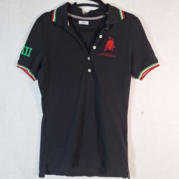 Lamborghini | Tops | Lamborghini Black Short Sleeve Polo Shirt Size ...